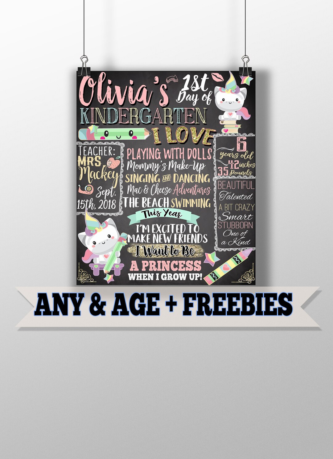 1st Day of School Photo Prop Sign, First Day of School Photo Signs, 1st ...