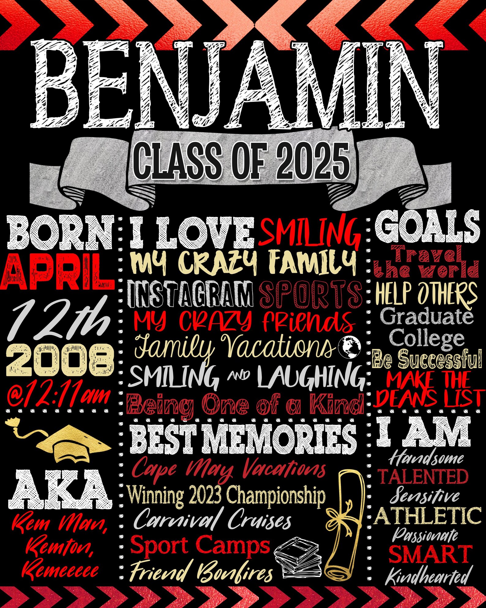 Graduation Sign, Graduates Accomplishment and Goal Board, Custom ...