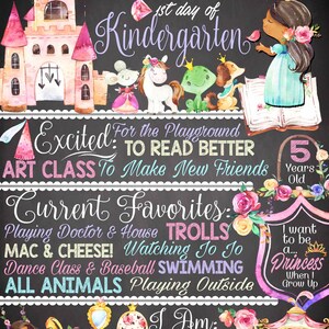 First Day of School Chalkboard - First Day of School Sign for Girls ...