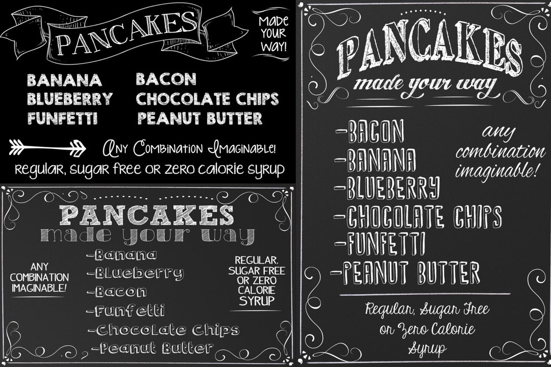 Bakery Sign, Custom Bakery Price Sign, Pancake Sign, Pancake Pricing ...