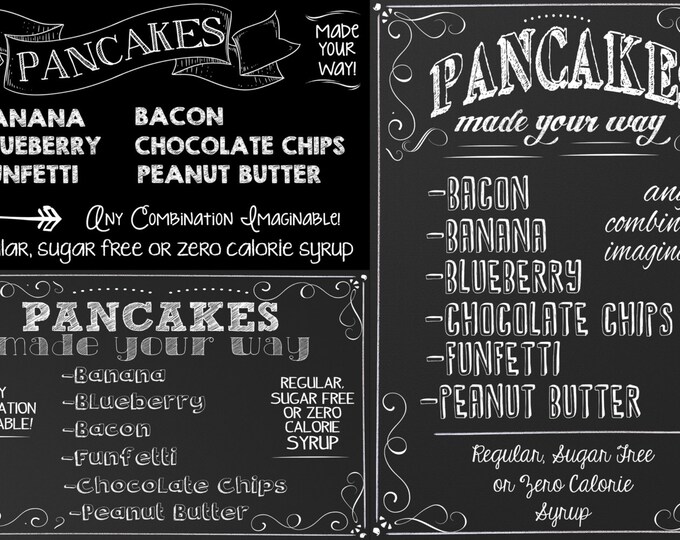 Bakery Sign, Custom Bakery Price Sign, Pancake Sign, Pancake Pricing ...