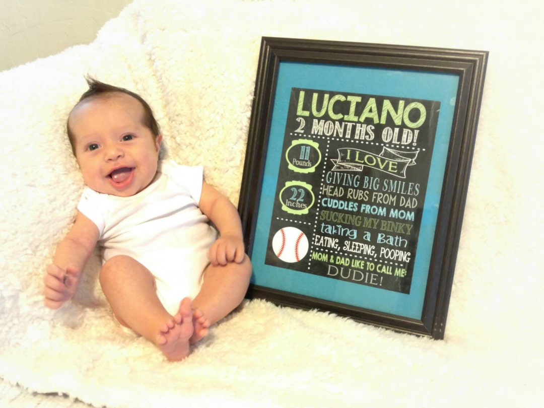 Unique Monthly Milestone Sign, Monthly Milestone Chalkboard Style Sign ...