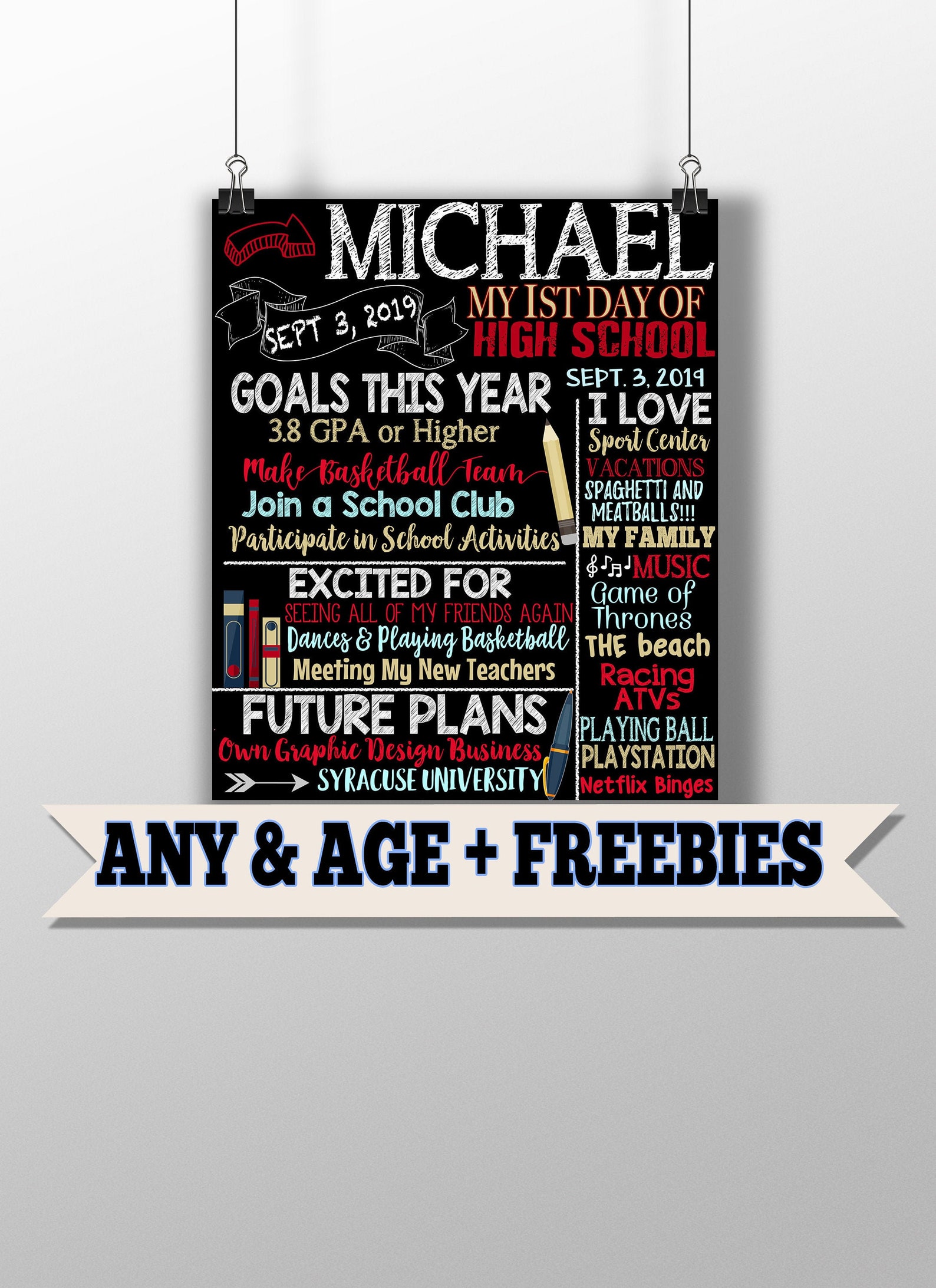 First Day of High School Sign Boys First Day of High School - Etsy