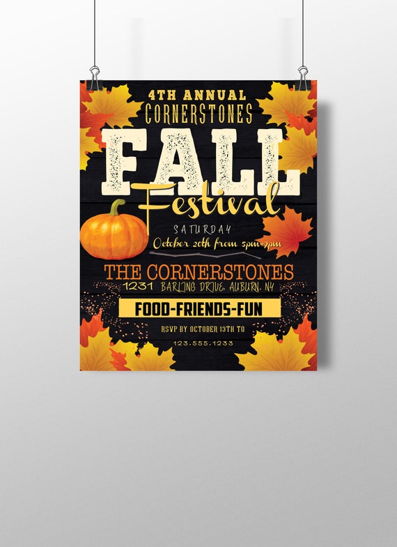 Fall Festival Party Invitation Fall Invites Unique Fall | Etsy
