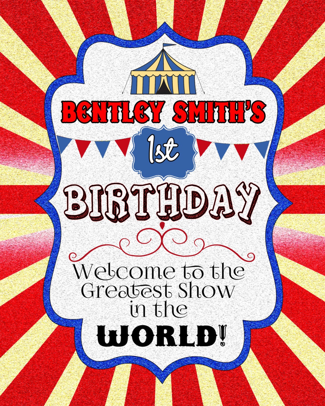 Rustic Styled Big Top Vintage Circus Sign - Carnival Welcome Sign Great ...