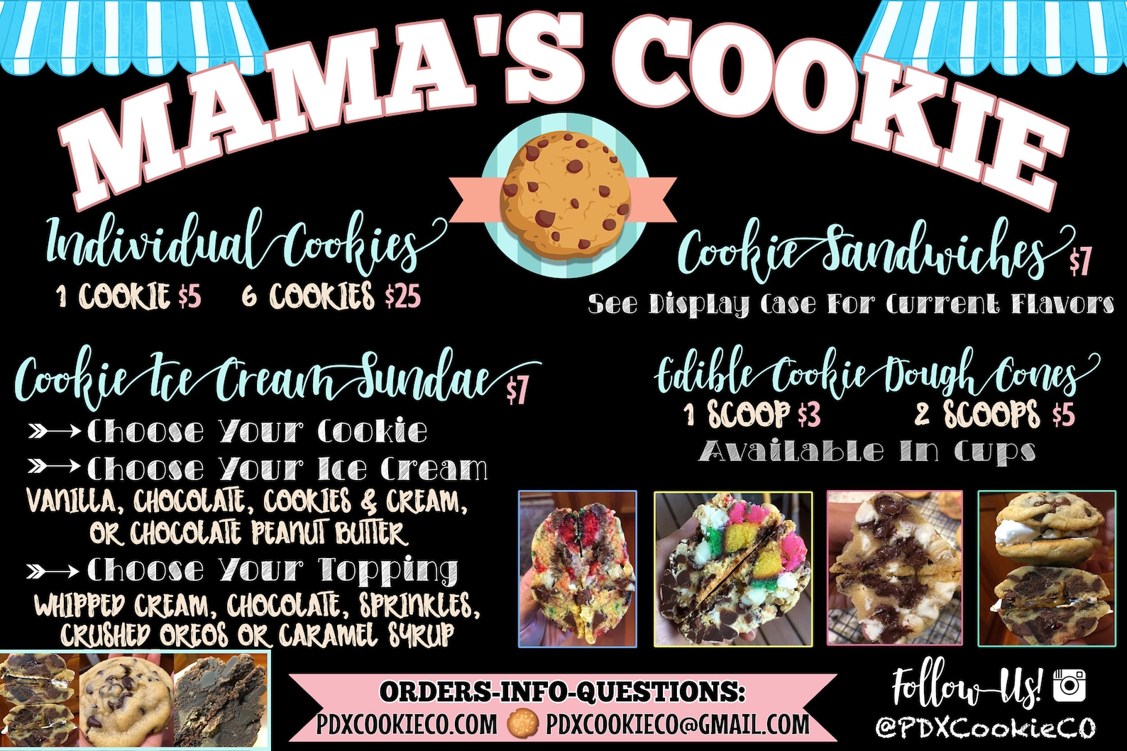 Custom Cafe Menu Chalkboard Style Bakery Menu Cookie Price - Etsy