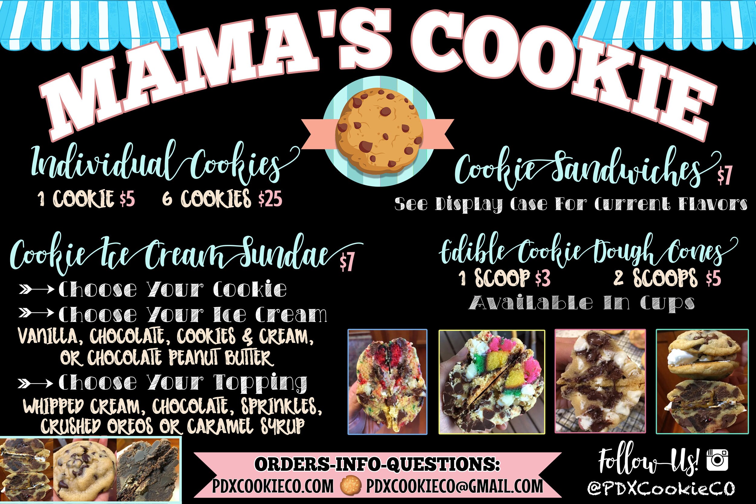 Custom Cafe Menu Chalkboard Style Bakery Menu Cookie Price - Etsy Australia
