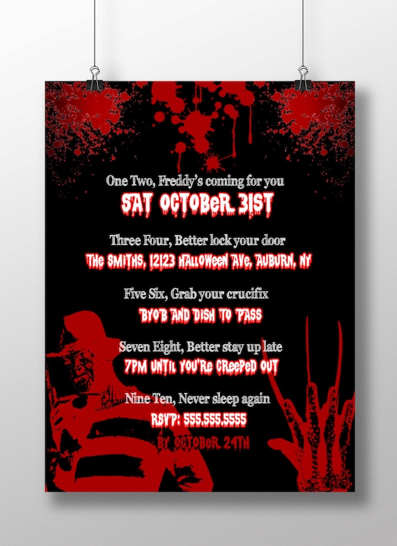 Scary Halloween Costume Adult Party Invitation 20 Adult Halloween
