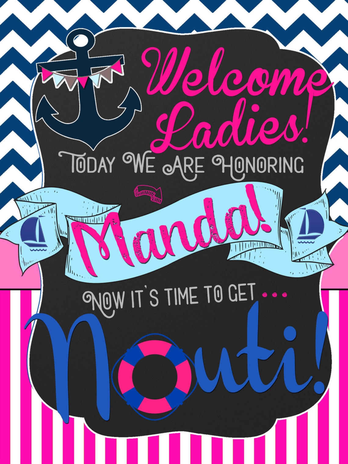 Lets get Nauti sign bachelorette decor nautical bachelorette | Etsy