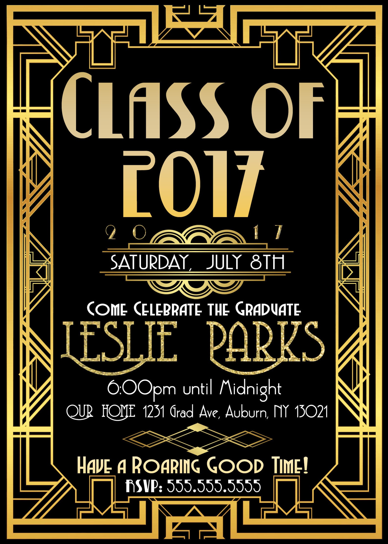 Gold and Black Graduation Party Invitations Gold Grad - Etsy