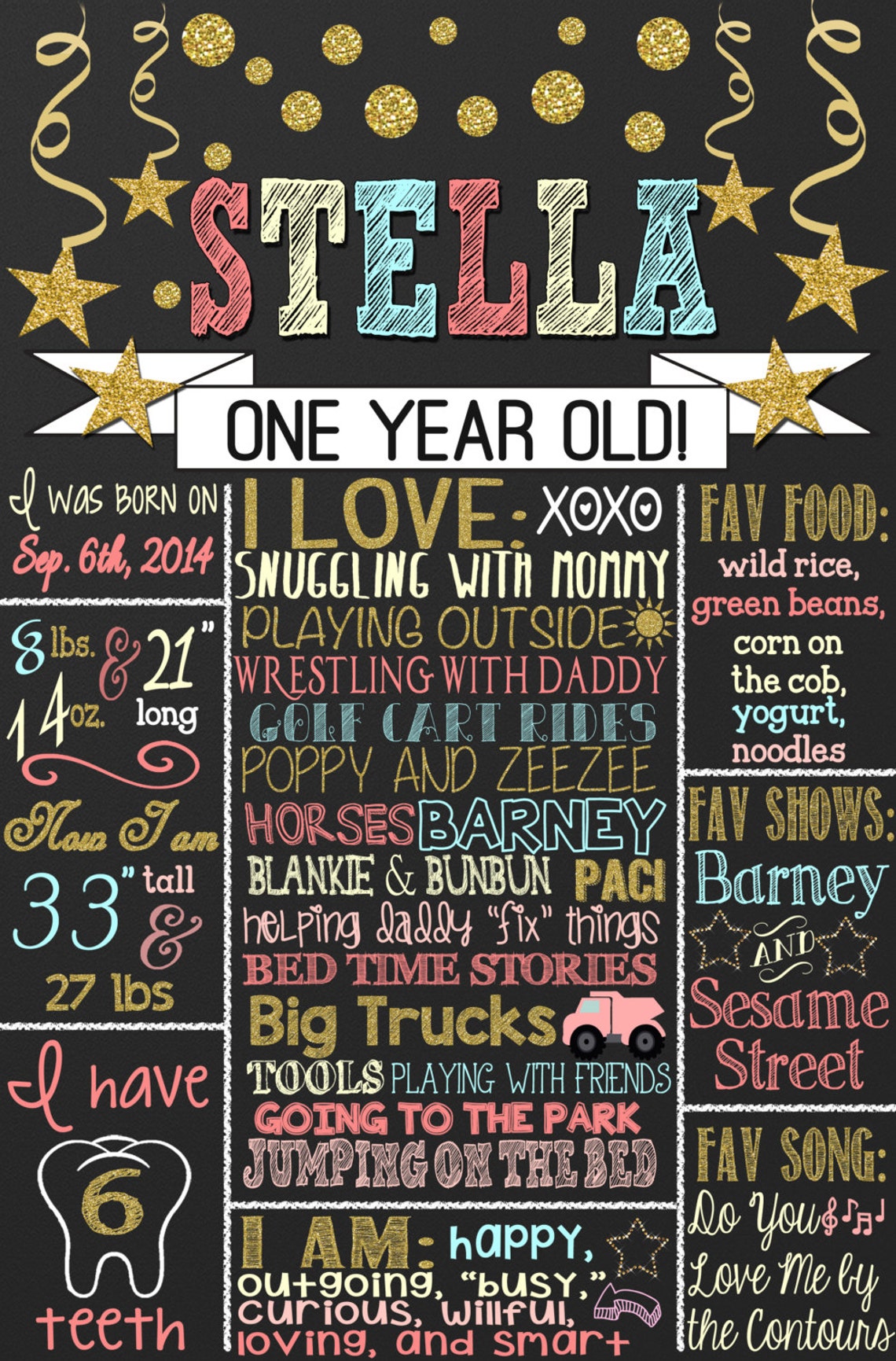 Twinkle Little Star Birthday Board Layout Twinkle Little Star - Etsy