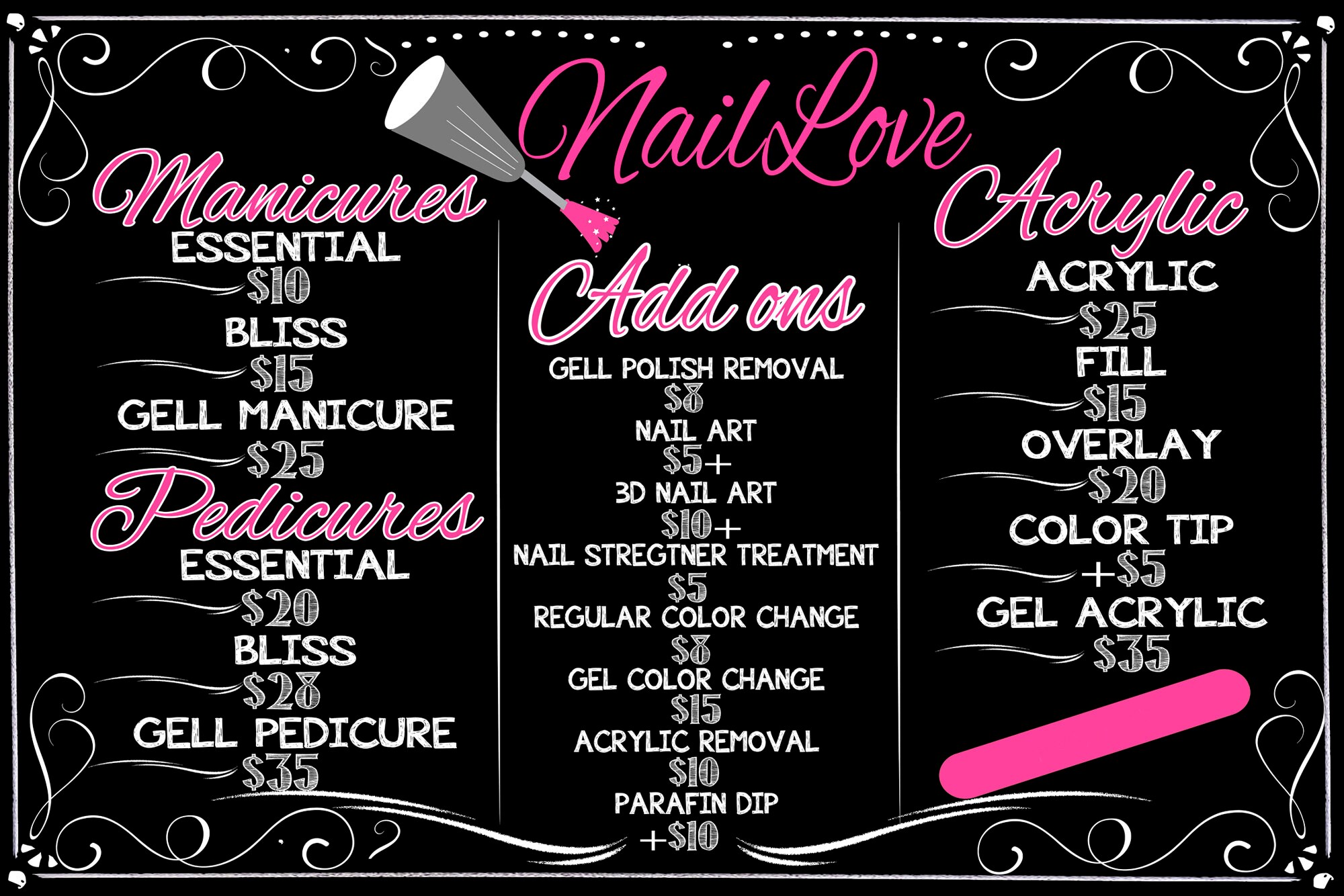 Nail Salon Sign, Beauty Salon Sign, Custom Nail Price Business Sign ...