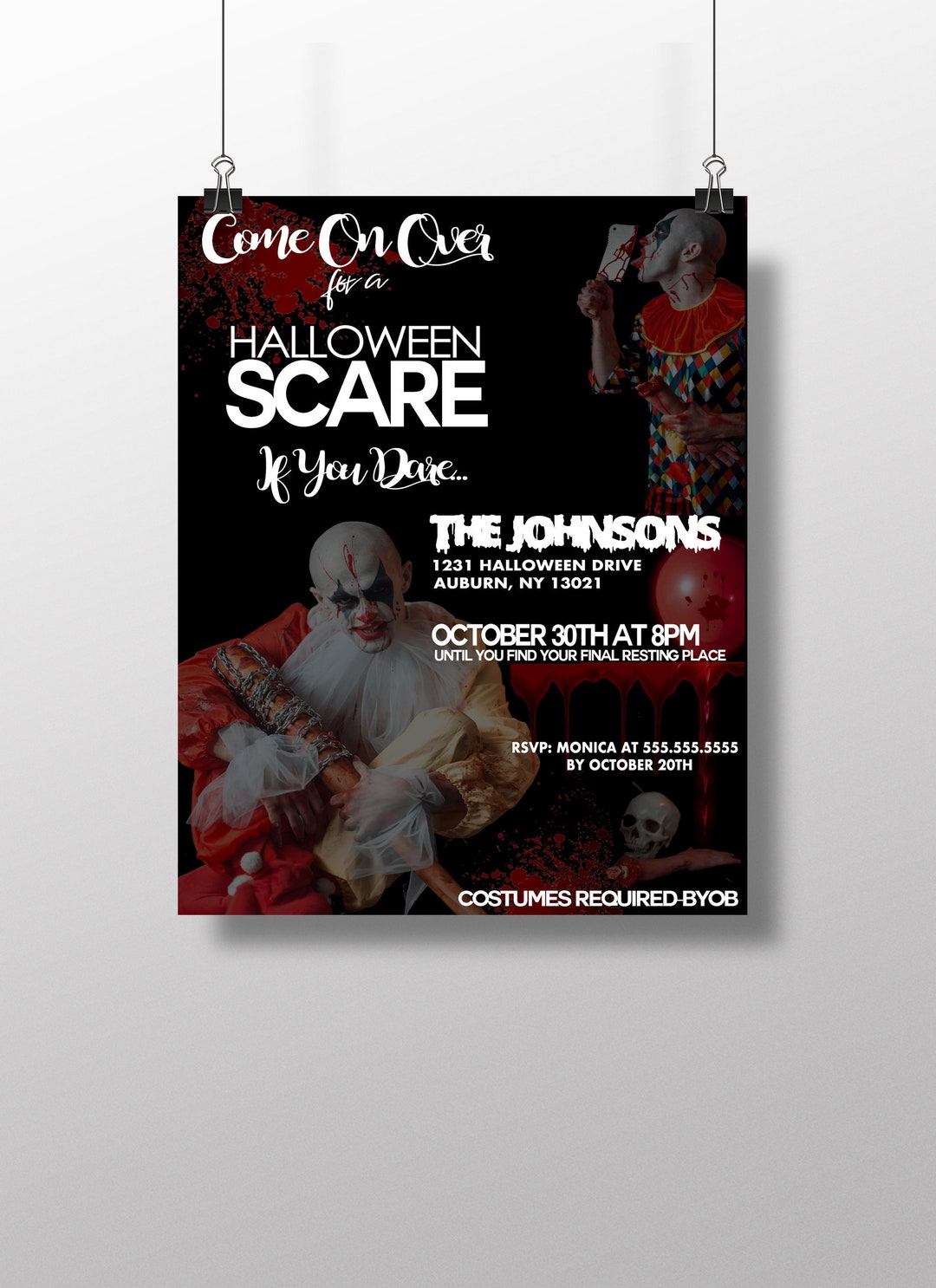 Scary Halloween Invitations - Scary Halloween Party - Creepy Invites ...