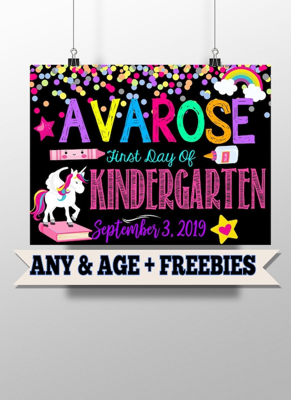 Pink 1st Day of School Sign Girls Back to School Signs First | Etsy