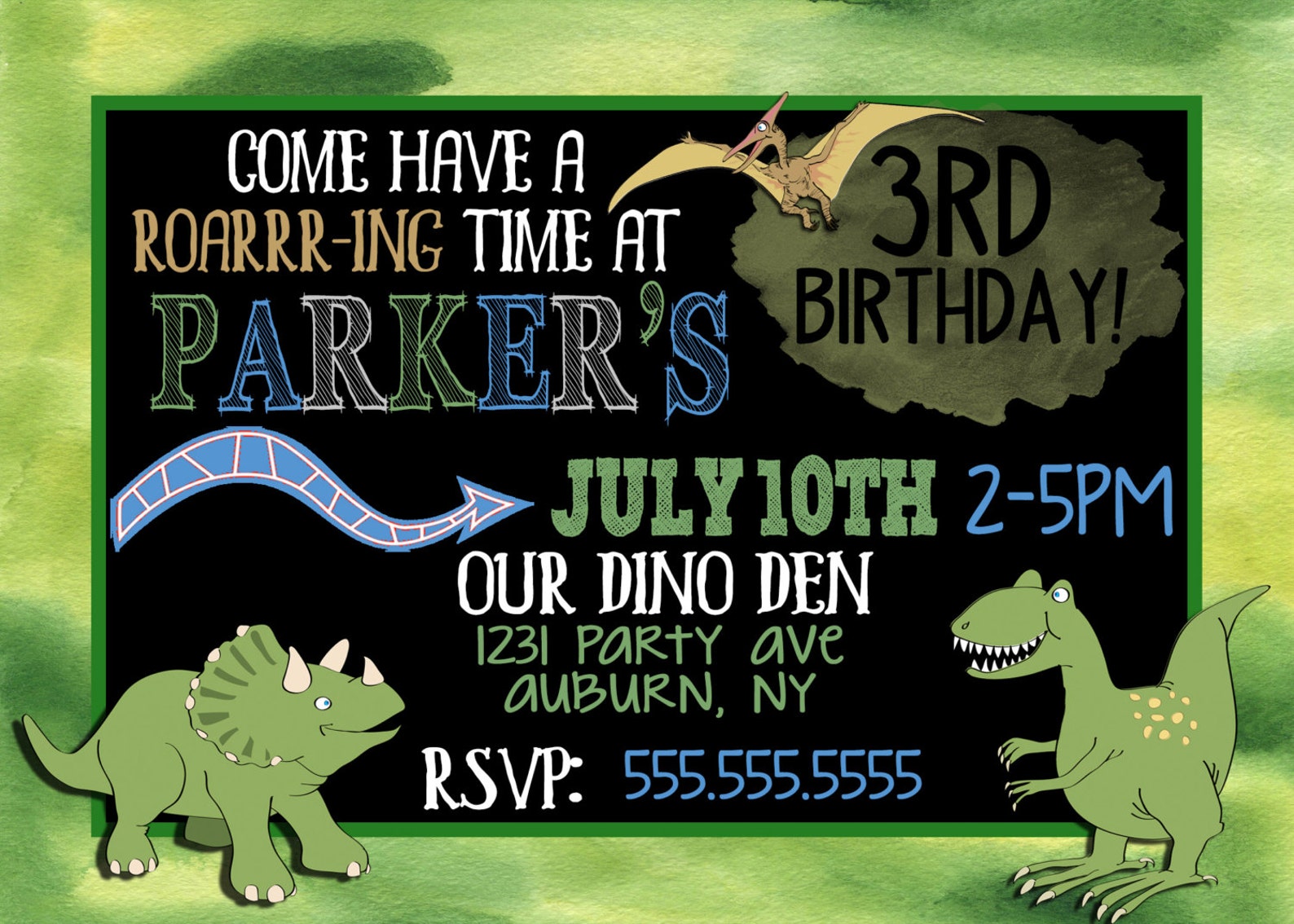Dinosaur Birthday Board, Boys Dino Birthday Decor, Green Brown Birthday ...