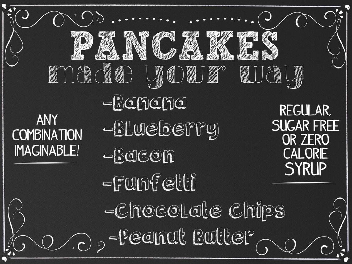 Bakery Sign, Custom Bakery Price Sign, Pancake Sign, Pancake Pricing ...