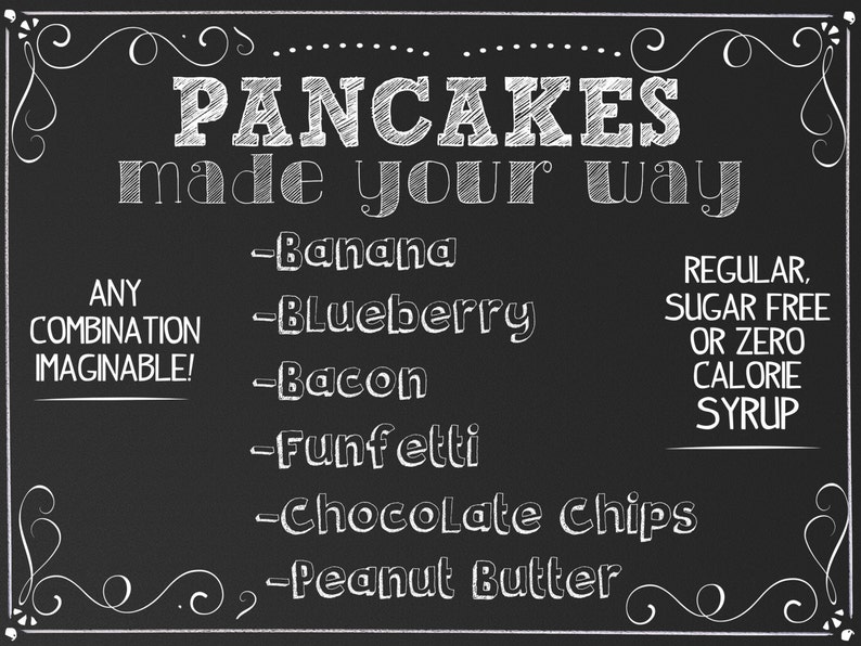Bakery Sign, Custom Bakery Price Sign, Pancake Sign, Pancake Pricing ...