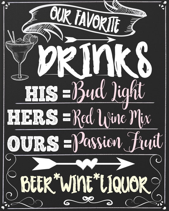 Engagement Party Drink Sign