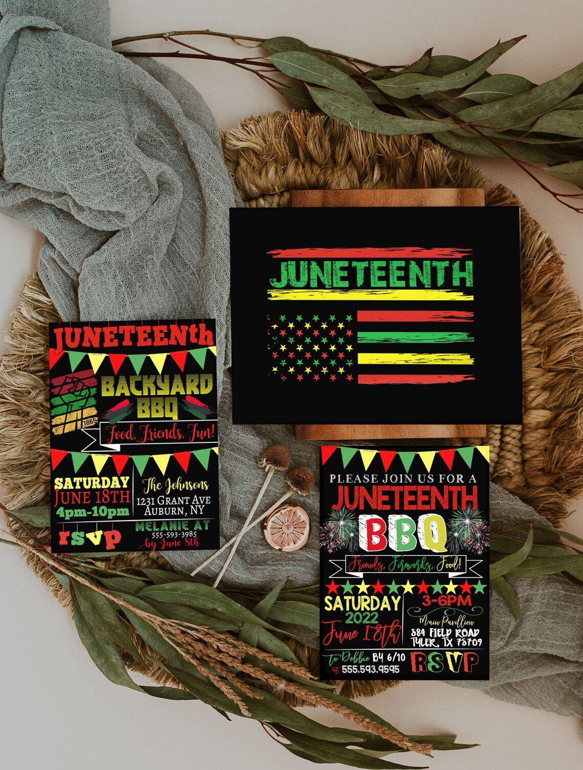 Juneteenth Invitations With Back Juneteenth BBQ Invite - Etsy