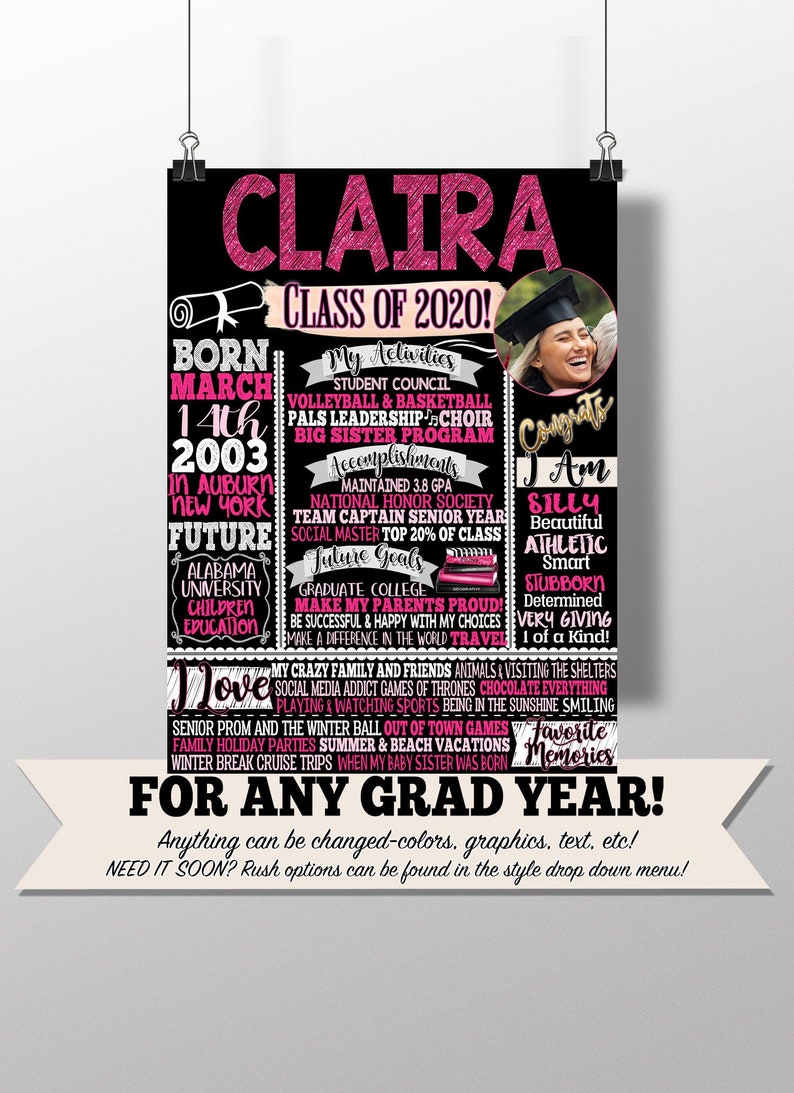 Pink Graduation Party Girl Graduation Ideas Class of 2020 | Etsy