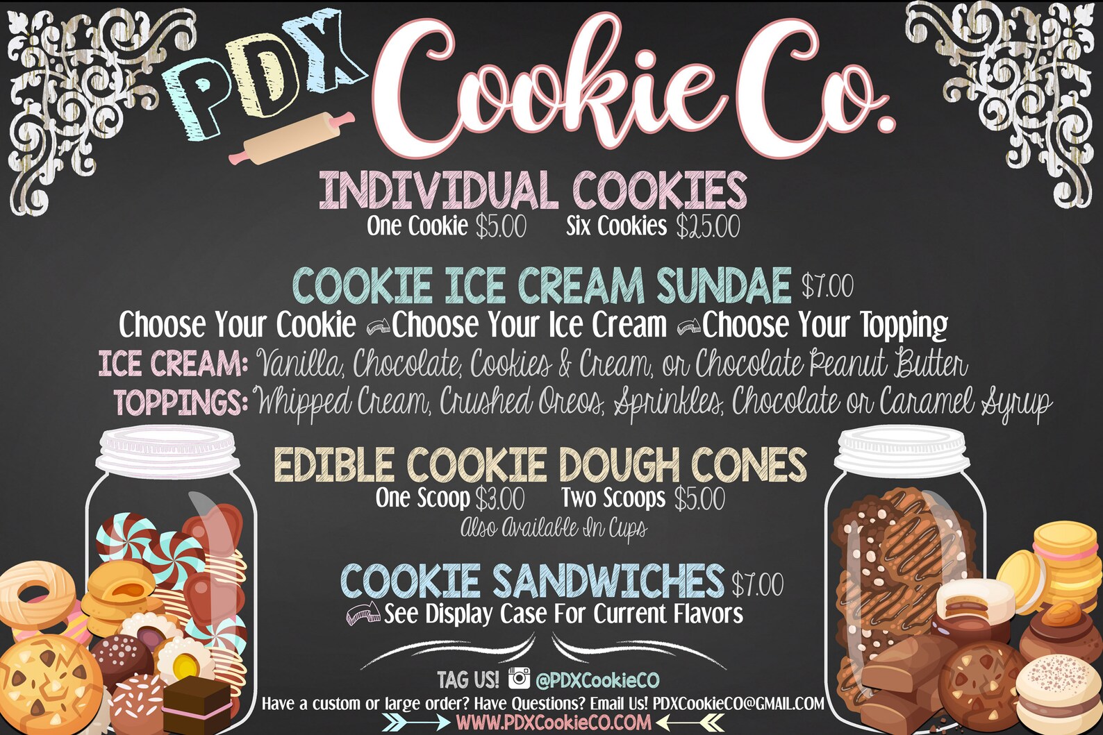 Custom Cafe Menu Chalkboard Style Bakery Menu Cookie Price - Etsy