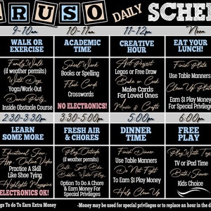 Quarantine Schedule for Kids, Personalized Kids Daily Schedule, Ideas ...