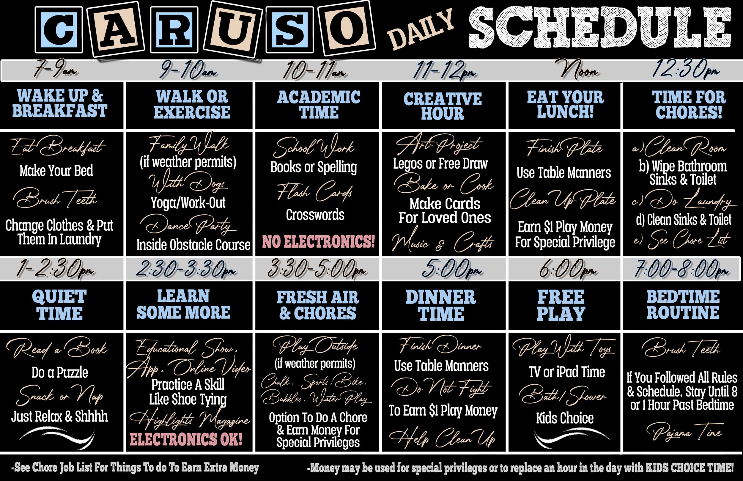 Daily Routine for Kids Personalized Daily Schedule for Kids | Etsy