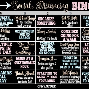 Quarantine Game, Make Quarantine Fun, Social Isolation BINGO, Games to ...