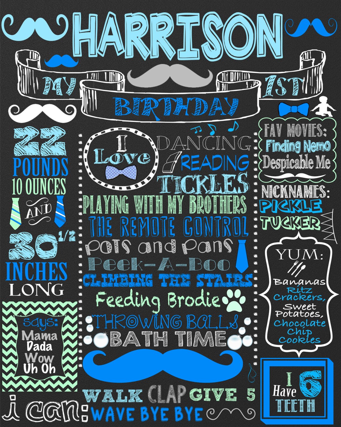 Mustache Birthday Party Decor Custom Mastche Birthday Party - Etsy