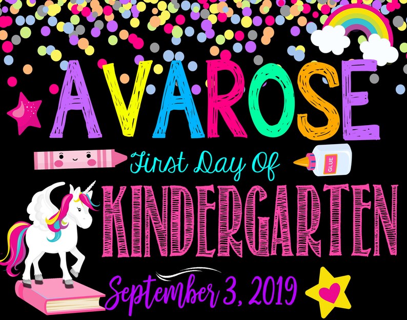 Unicorn First Day of School Sign Girls 1st Day of School | Etsy