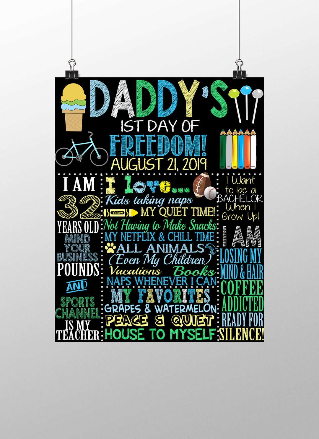 Funny First Day of School Sign for Family, Dads First Day of Freedom ...
