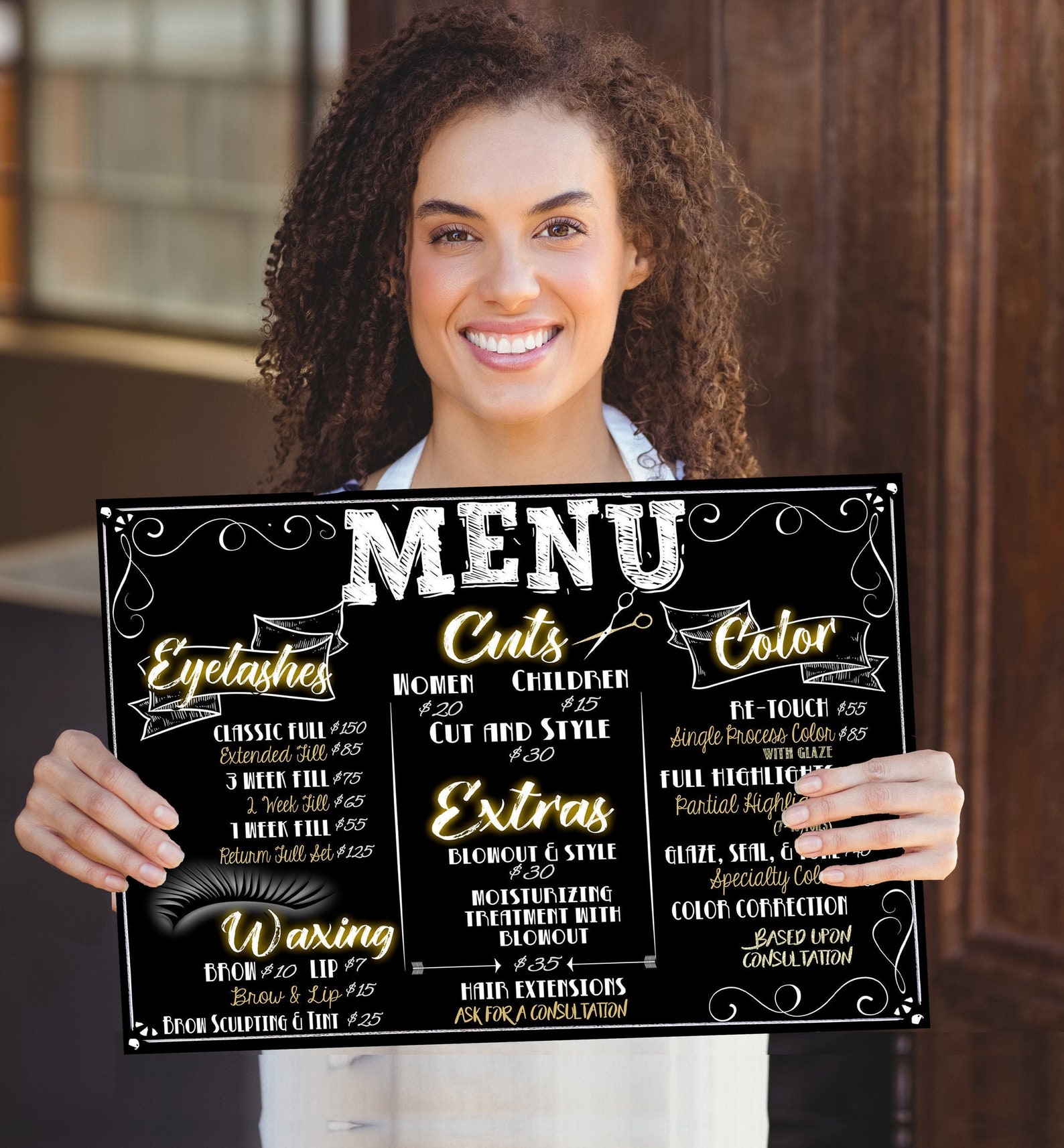 Beauty Bar Menu Sign Glam Beauty Salon Decor Eyelash - Etsy