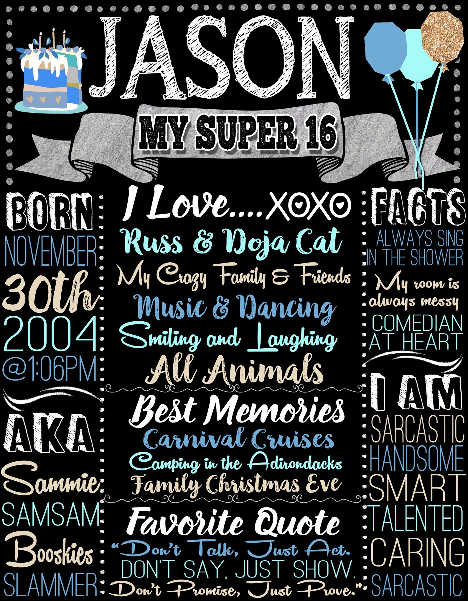 16th Birthday Boy, Happy 16th Birthday Guy, Super 16 Sign, Ideas for ...