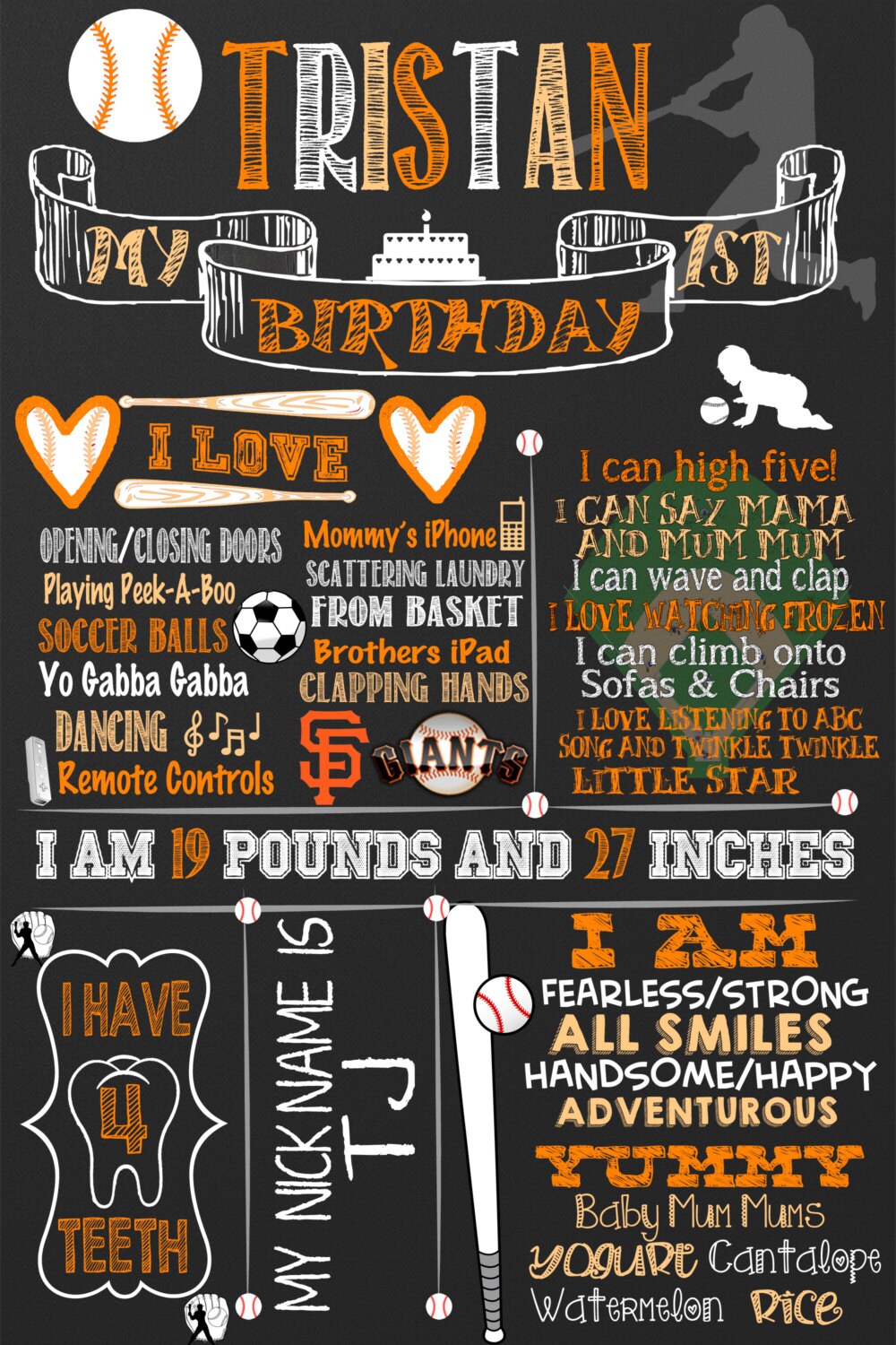 Baseball 1st Birthday Party Modern Baseball Birthday Sign - Etsy