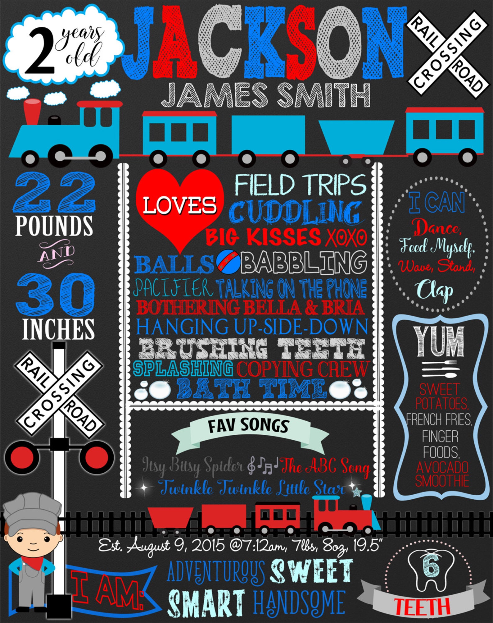 Vintage Train Birthday, Red Blue Train Birthday Party Decor, Vintage ...