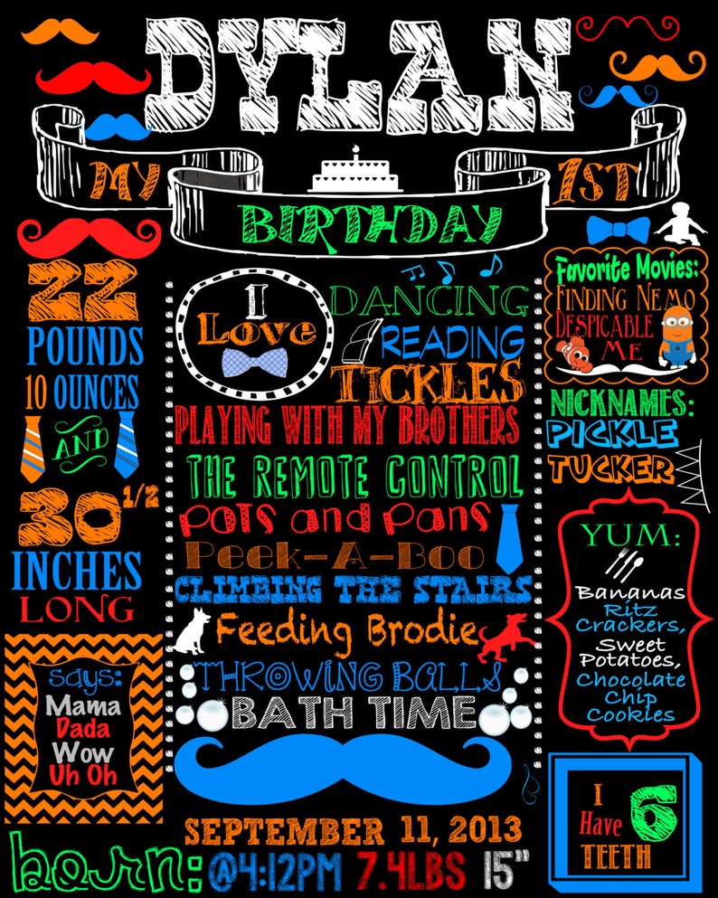 Mustache Birthday Party Decor, Custom Mastche Birthday Party Ideas ...
