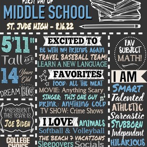 High School First Day of School Sign, Middle School 1st Day of School ...