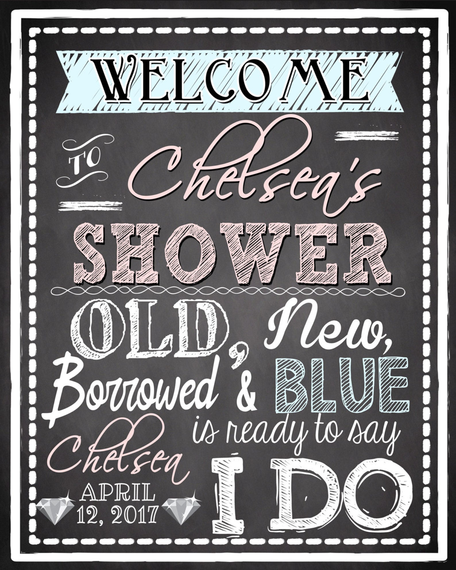 Old New Borrowed and Blue Sign Ready to Say I Do Sign Bridal - Etsy