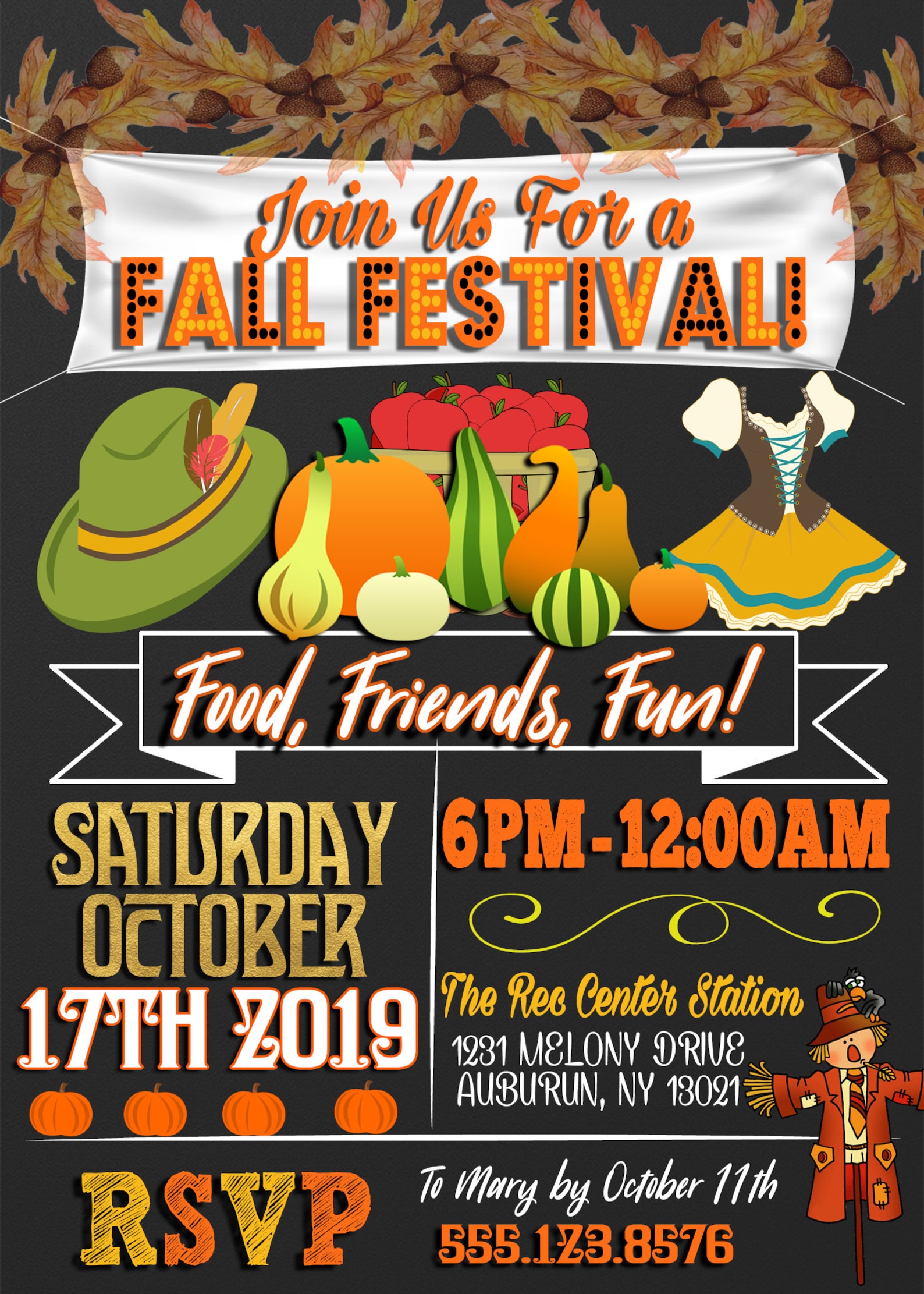 Unique Fall Festival Invitations, Pumpkin Fall Harvest Party Invites ...