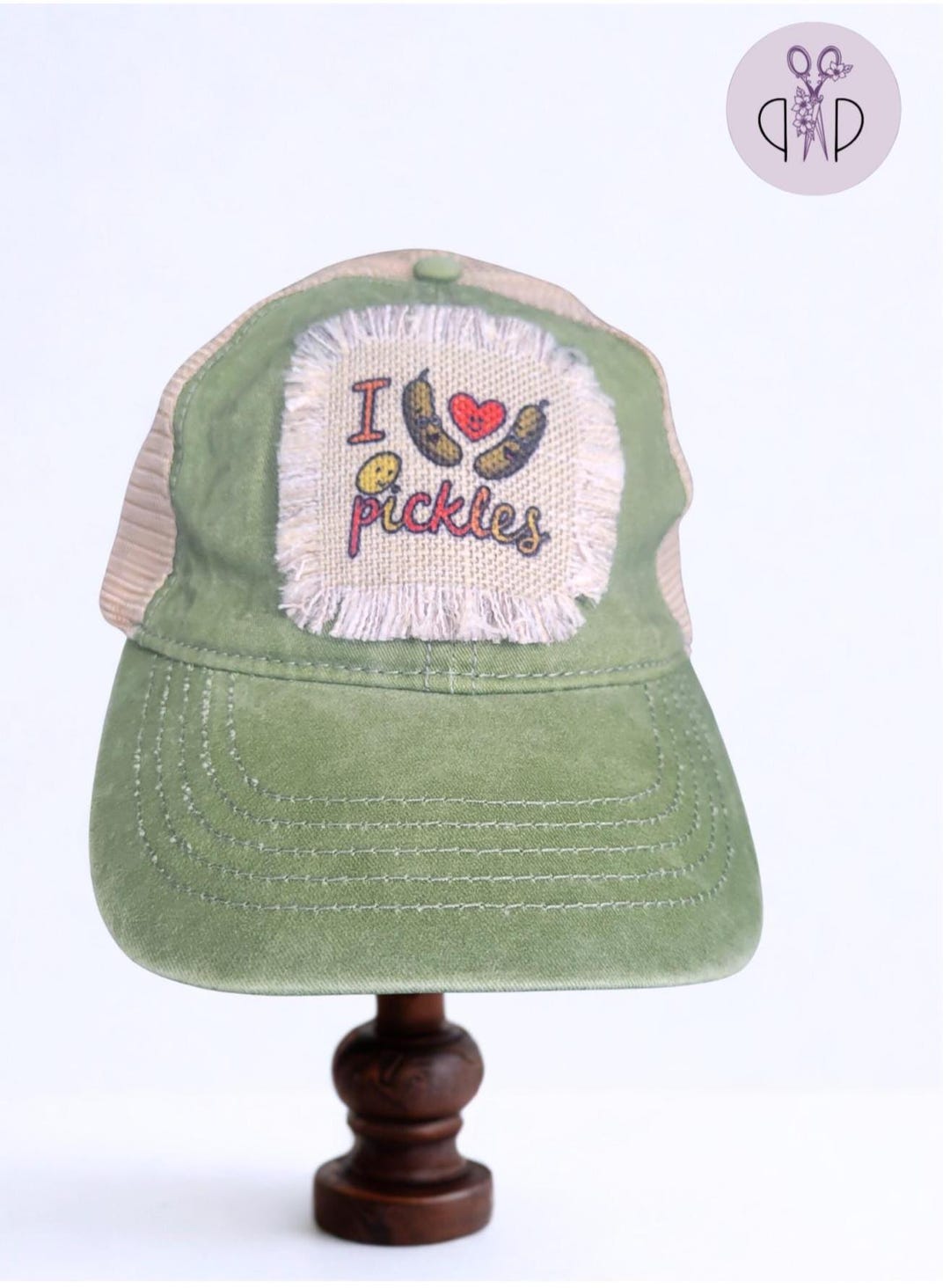 I Love Pickles Trucker Hat: Light Green Distressed Baseball Cap - Etsy