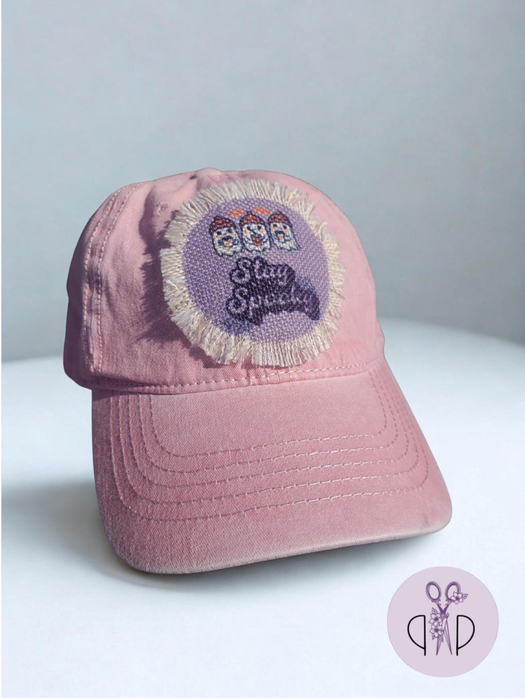 Stay Spooky Ghost Patch Hat: Light Pink Halloween Baseball Cap - Etsy