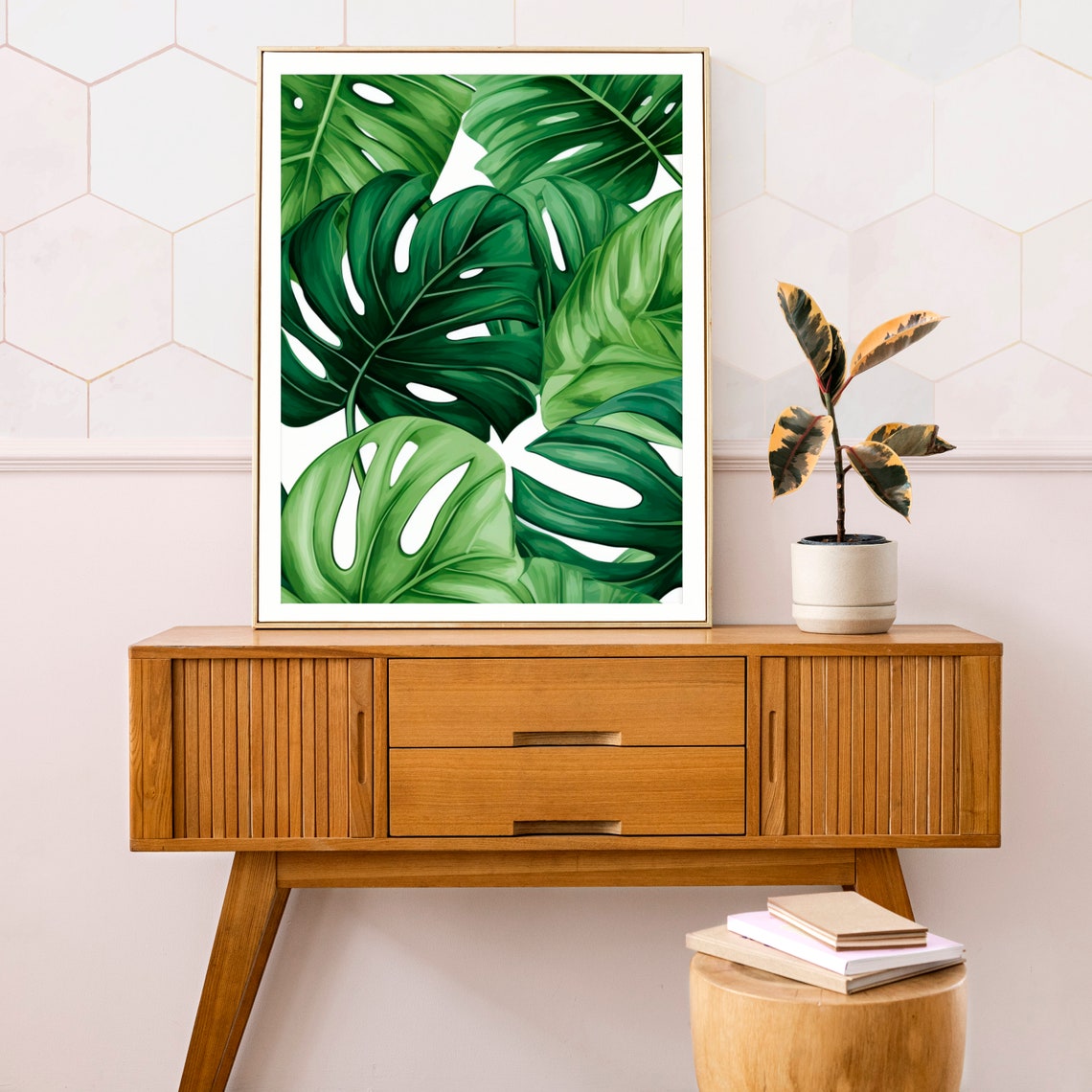 Printable Monstera Wall Art, Watercolor Boho Home Decor DIGITAL ...