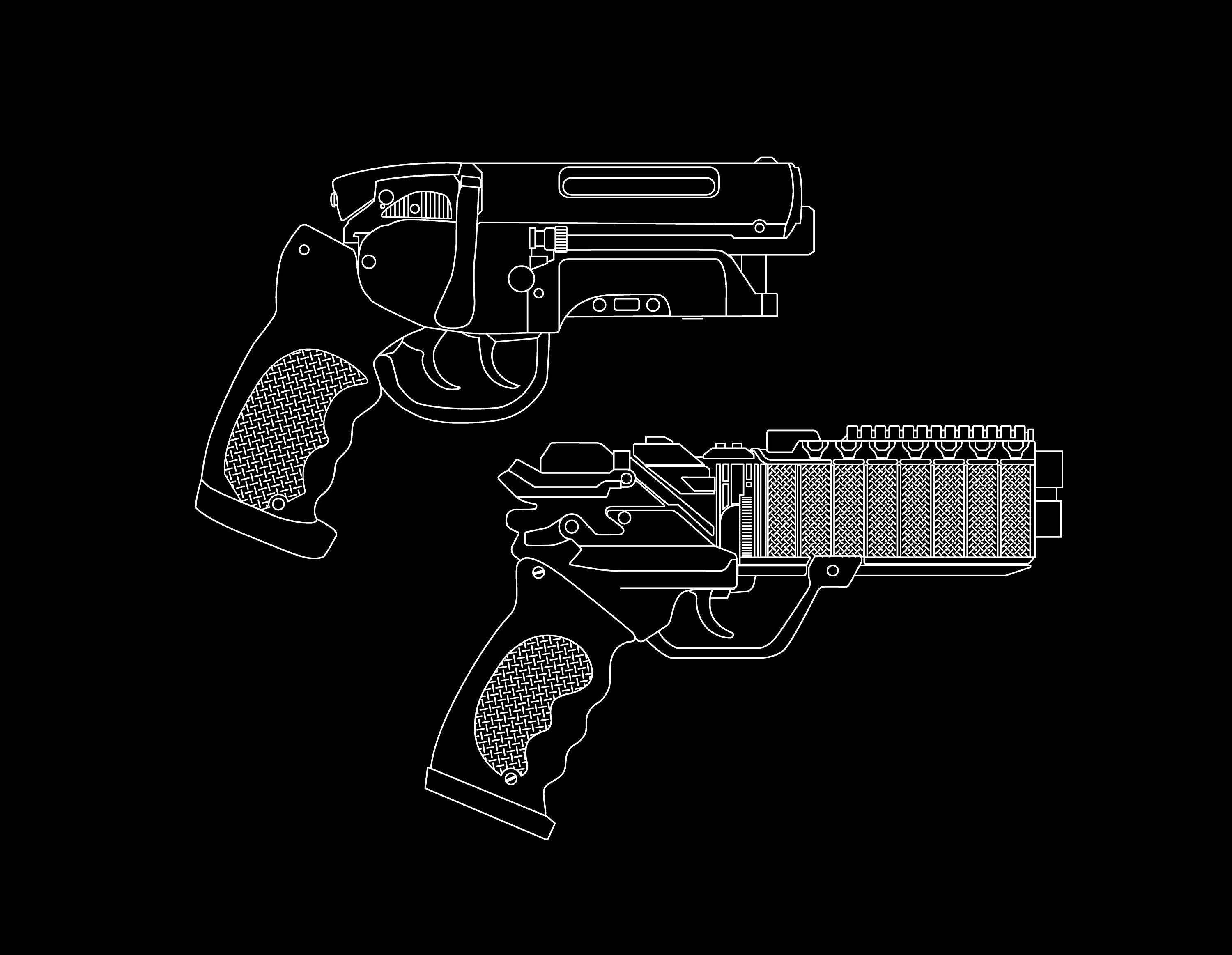Highly Detailed Blade Runner Hand Gun Vectors. - Etsy