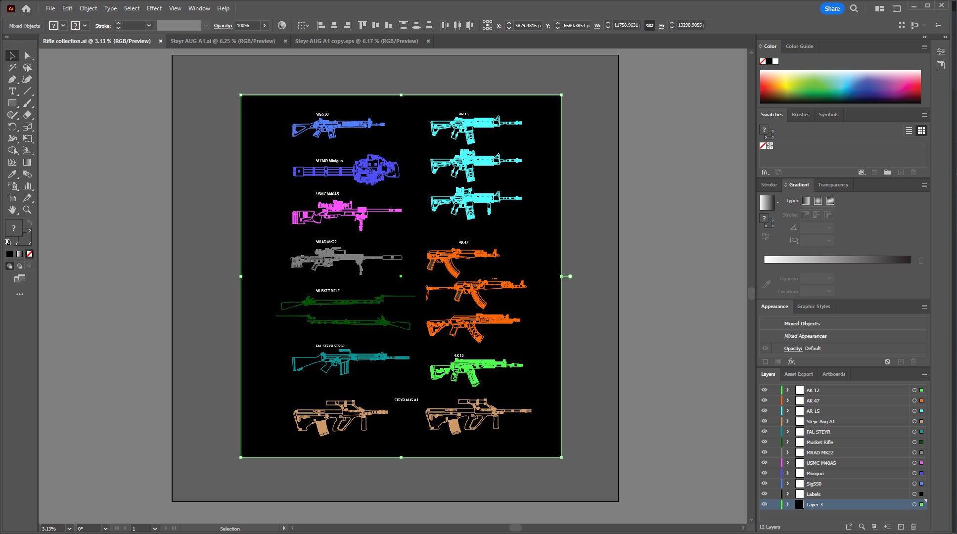 Highly Detailed Rifle SVG Collection in Vector Format - Etsy
