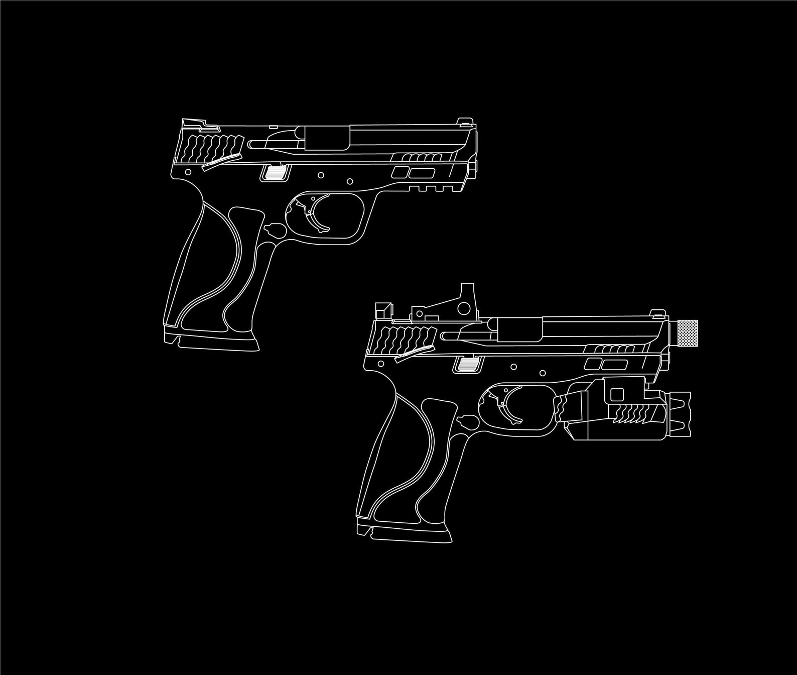 Highly Detailed Smith and Wesson M and P 2.0 Pistol 9mm Vector - Etsy