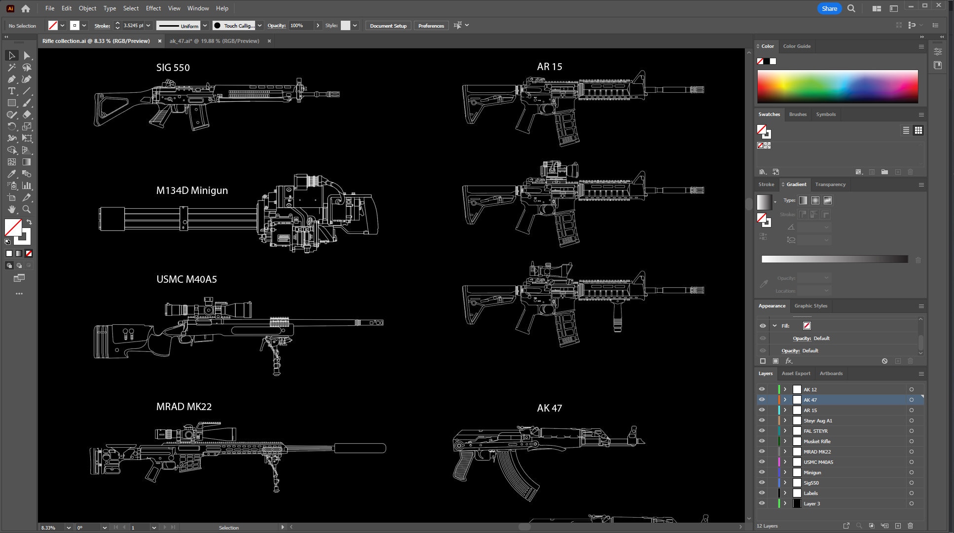 Highly Detailed Rifle SVG Collection in Vector Format - Etsy
