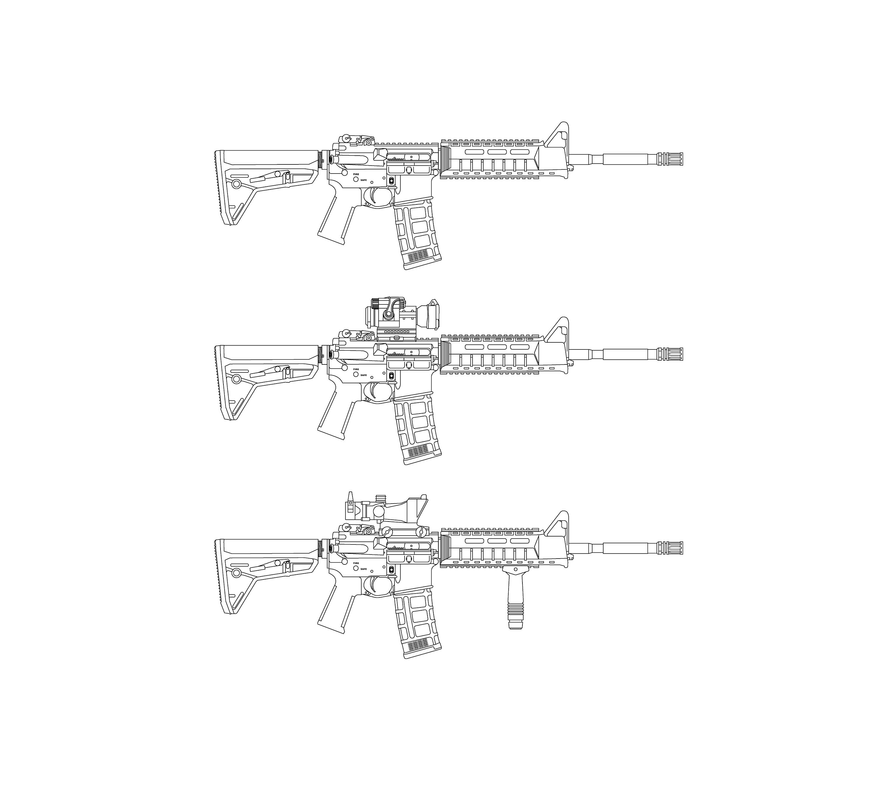 Highly Detailed AR-15 Vector File - Etsy
