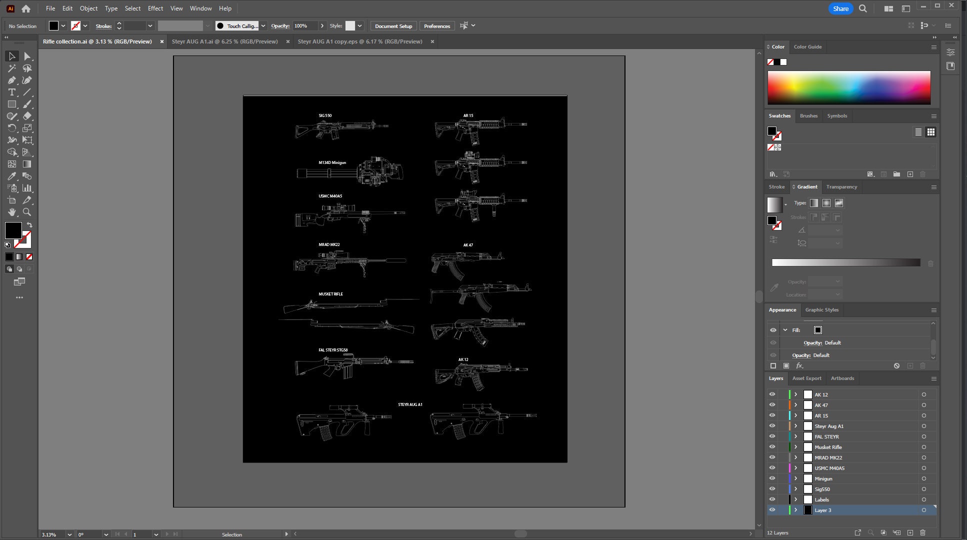 Highly Detailed Rifle SVG Collection in Vector Format - Etsy