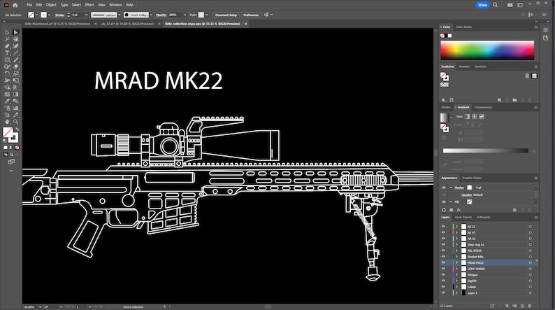 Highly Detailed Rifle SVG Collection in Vector Format - Etsy