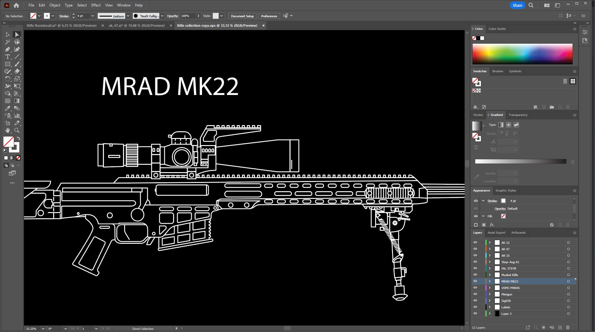Highly Detailed Rifle SVG Collection in Vector Format - Etsy